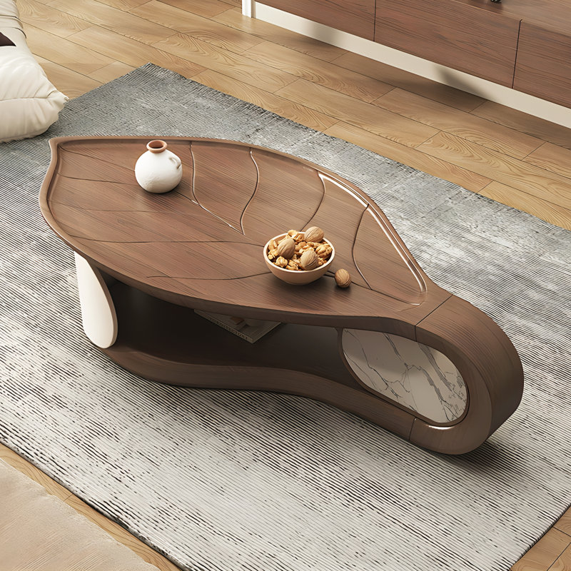 Ivy Bronx No Assembly Required Unique Design Leaf Shaped Coffee Table | Wayfair